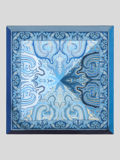 PATTERNED SILK TWILL POCKET SQUARE