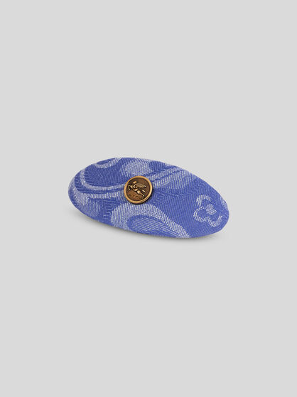 JACQUARD DENIM HAIR CLIP