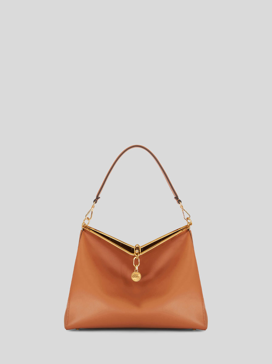 Large leather Vela bag | Women | Light brown | ETRO